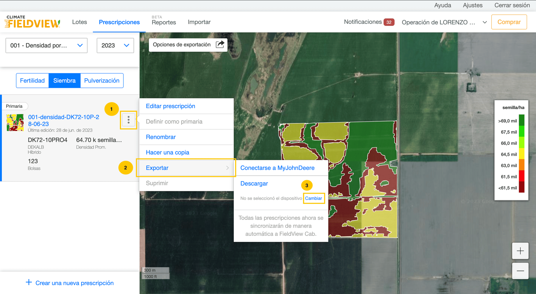 Guía de exportación e importación de prescripciones por modelo de monitor